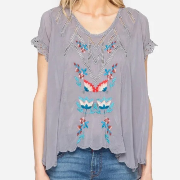 Johnny Was | Tops | Johnny Was Vara Blouse Gray Xs | Poshmark